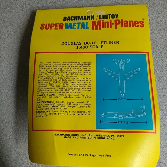 Bachmann Lintoy | Toys | New Bachmann Lintoy Mini Model Plane Dc | Poshmark